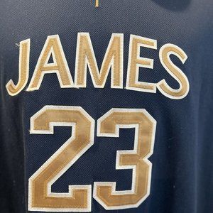 Nike | Shirts | Nike Lebron James 23 High School Stats Blue Gold Mens ...